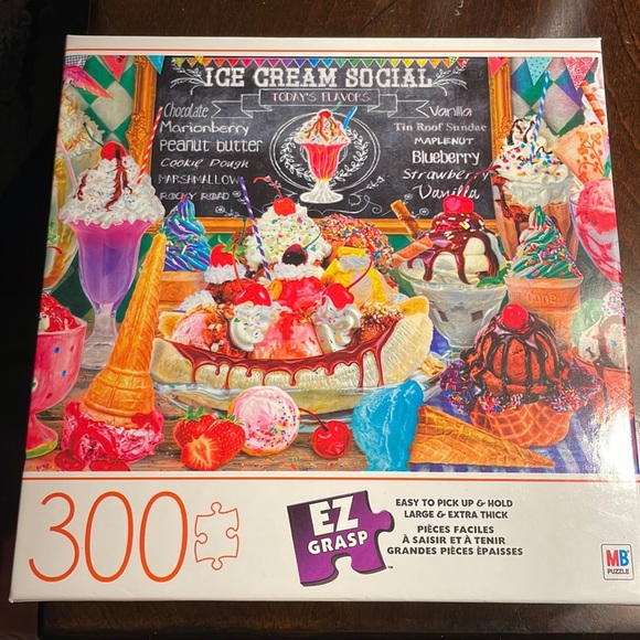 Hasbro | Games | Hasbromb 30 Piece Puzzleice Cream Social Ez Grasplarge Extra Thick Pieces ...